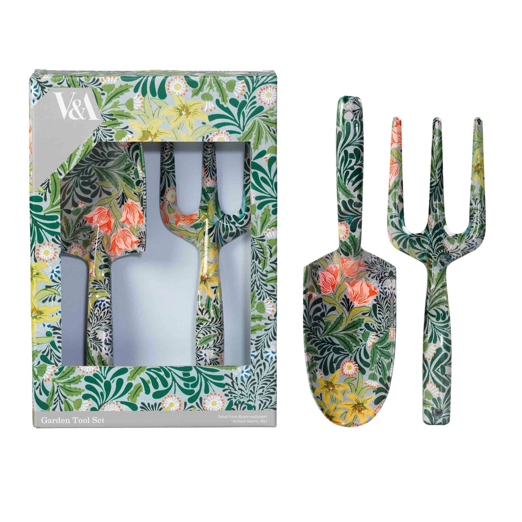 Green Floral Garden Fork and Trowel Set | Shop Living Gardens